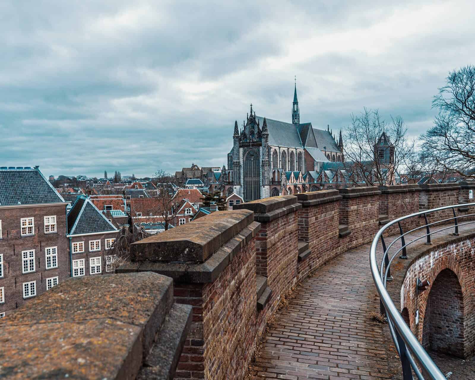 Burcht van Leiden, KattenCafe & Pieterskerk Church in Leiden ...